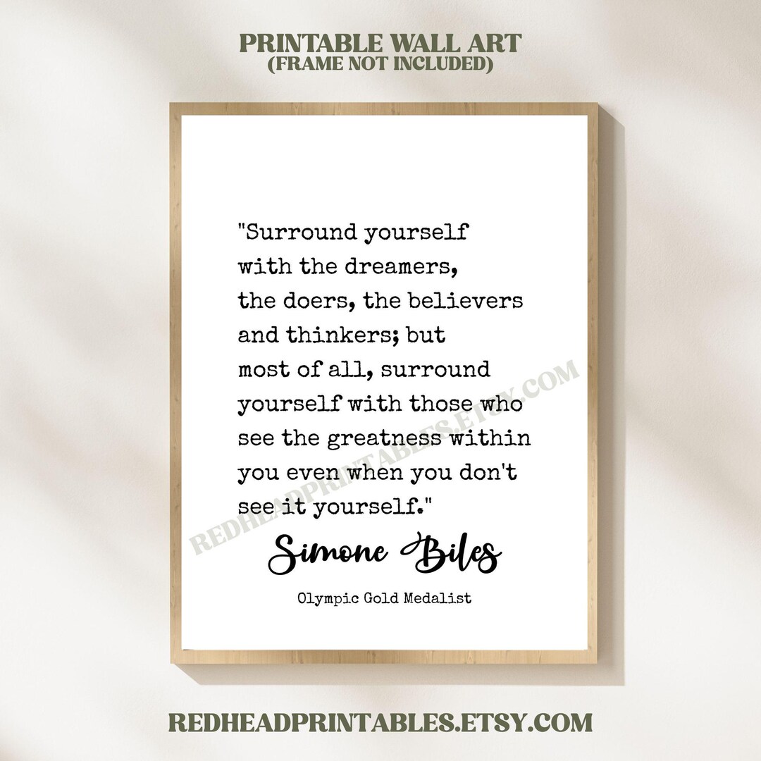 Simone Biles Quote Printable Wall Art, Gymnastics Poster, Gift for ...