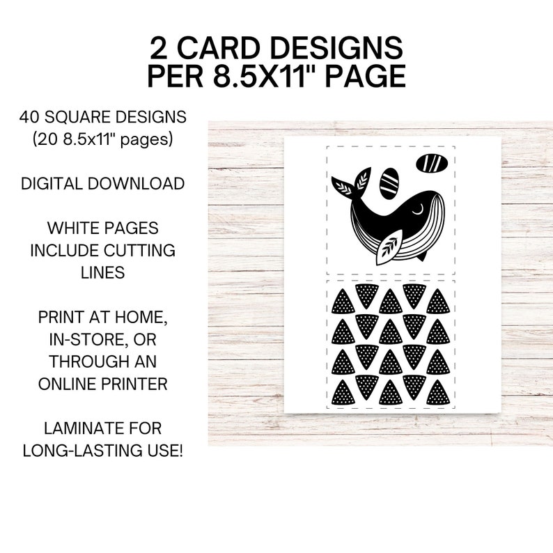 High Contrast Baby Cards,black and White Baby Flash Cards Digital ...