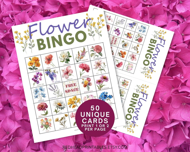 Flower Bingo Game Printable, Flower Identification Game, Spring Bingo ...