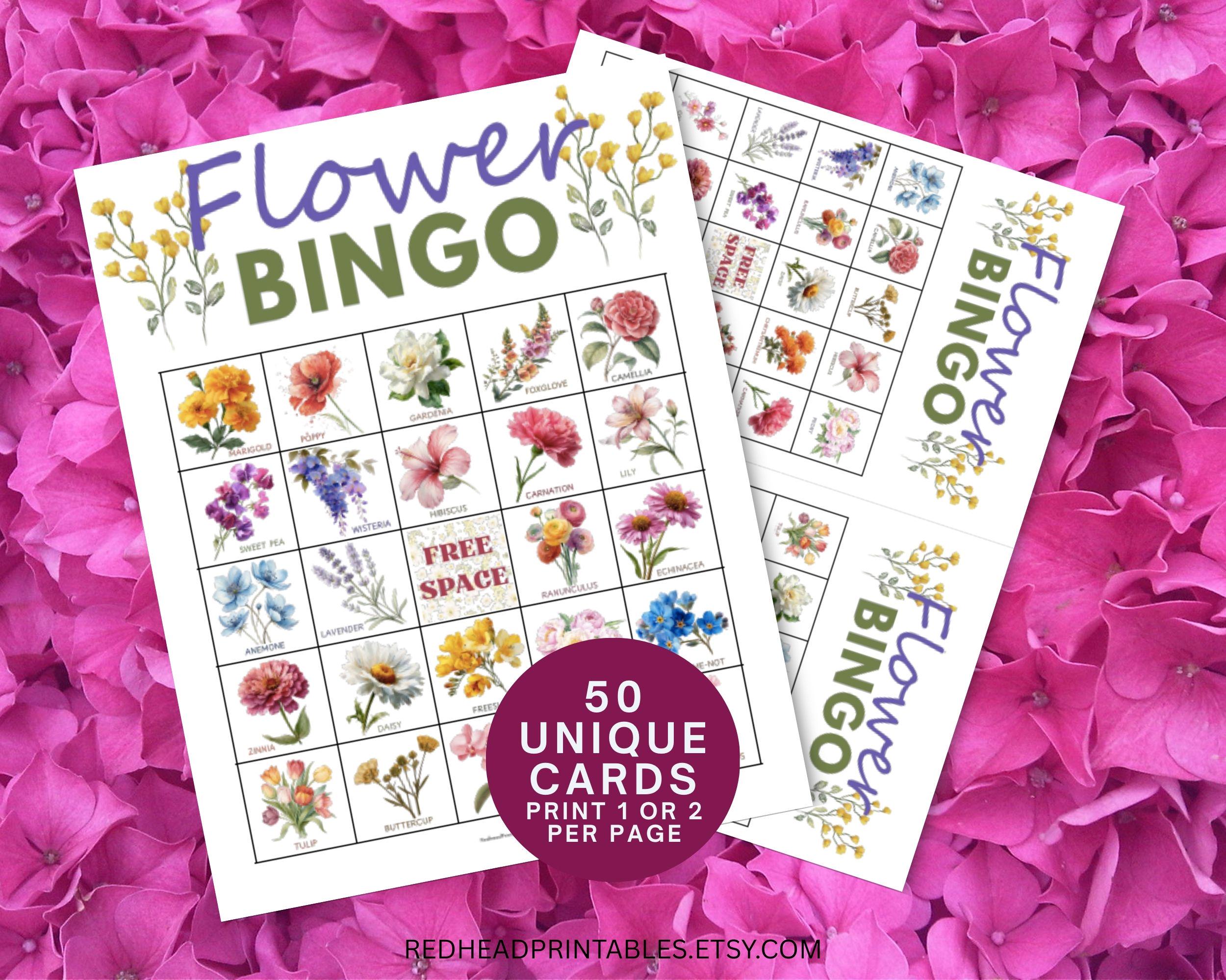 Flower Bingo Game Printable, Flower Identification Game, Spring Bingo ...