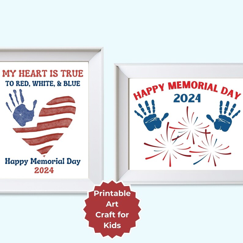 Memorial Day 2024 Handprint Art Bundle, Memorial Day Kids Craft ...