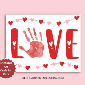 LOVE Handprint Art Craft, Kids Valentines Day Craft, Mother's Day ...