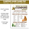 Camping Game Printable, Camping Name Game, Kids Camping Activity, Fun ...