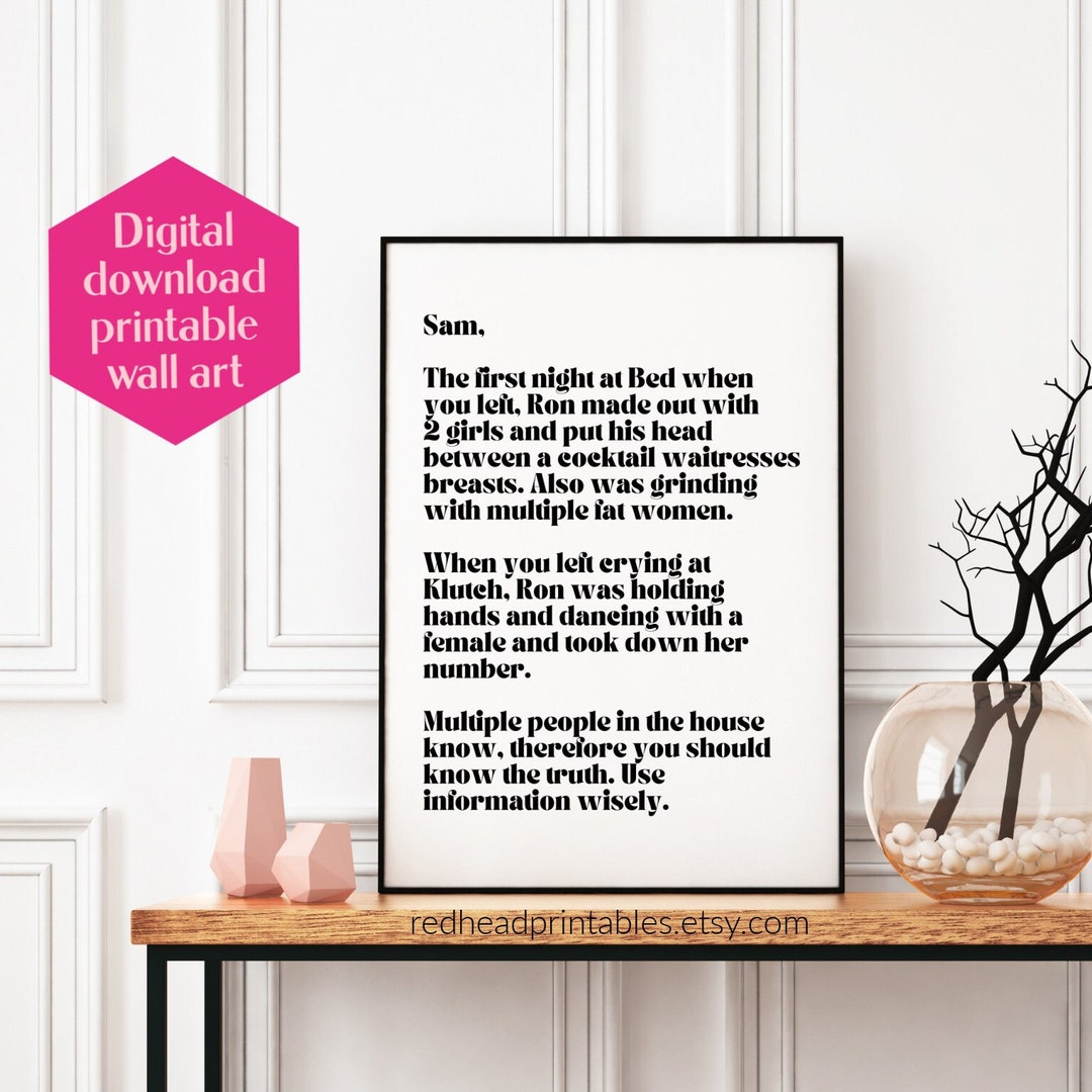 Jersey Shore Note Printable Wall Art, Snooki Jwoww Note Printable ...