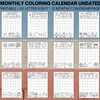 April Coloring Calendar Undated Printable, Monthly Colorable Calendar ...