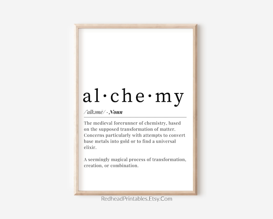 Alchemy Definition Printable Wall Art, Alchemy Dictionary Print ...