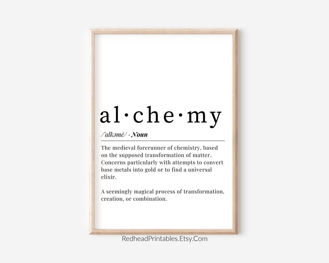Alchemy Definition Printable Wall Art, Alchemy Dictionary Print ...