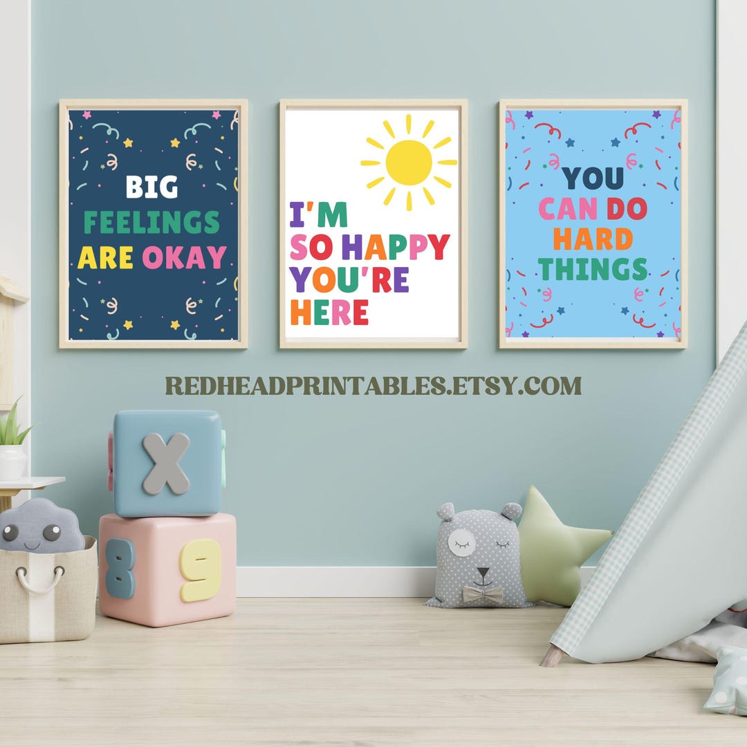 Inspirational Kids Poster Trio Printable Wall Art, Classroom Wall Art ...