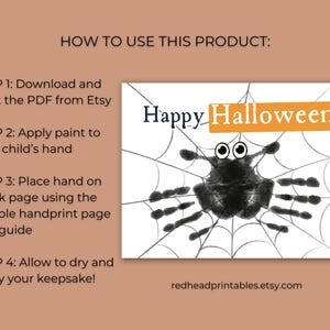 Halloween Handprint Art Craft for Kids, Spider Handprint Craft ...