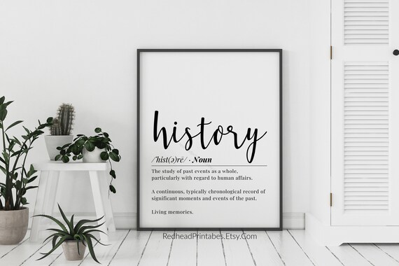 History Classroom Printable Wall Art History Definition Quote | Etsy