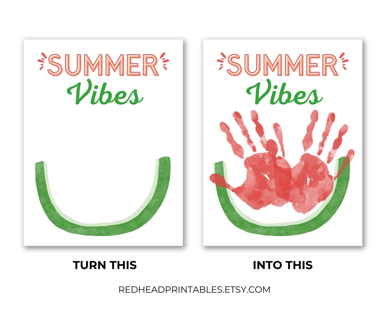 Summer Handprint Craft, Watermelon Handprint Art, Pineapple Handprint ...