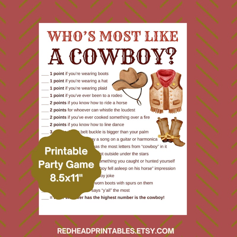 Red Western Party Favors - Etsy