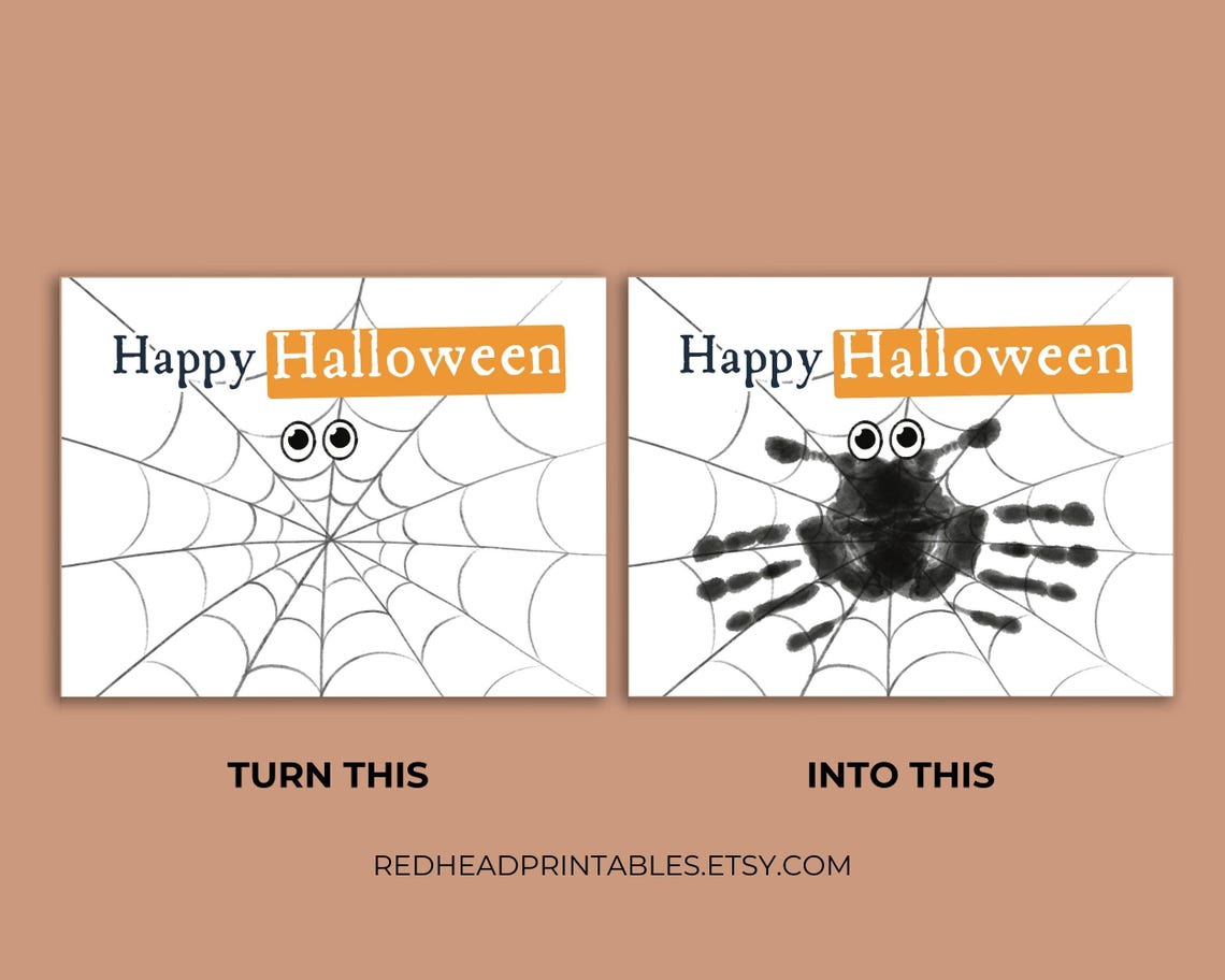 Halloween Handprint Art Craft for Kids, Spider Handprint Craft ...