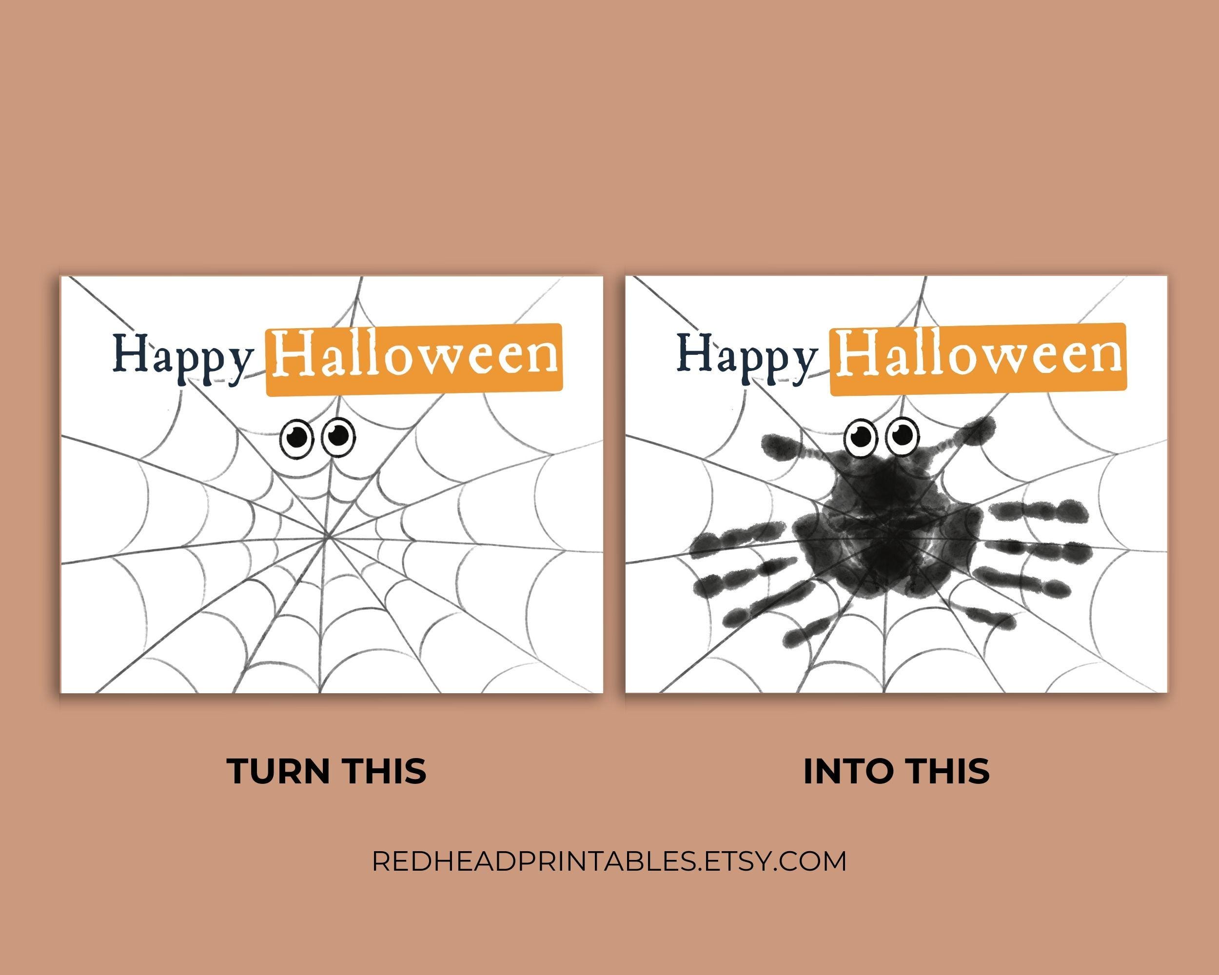 Halloween Handprint Art Craft for Kids, Spider Handprint Craft ...