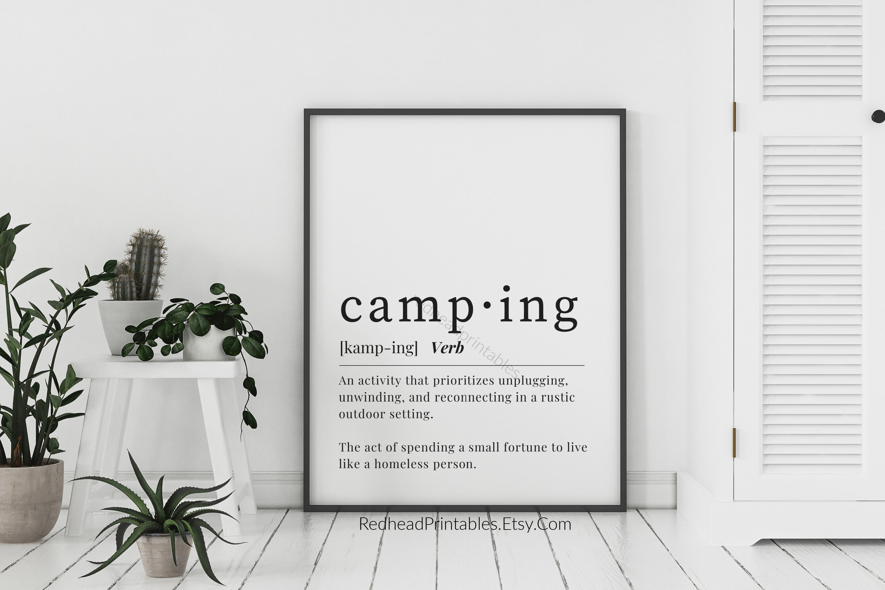 Funny Camping Definition Printable Home Decor, Camping Dictionary ...