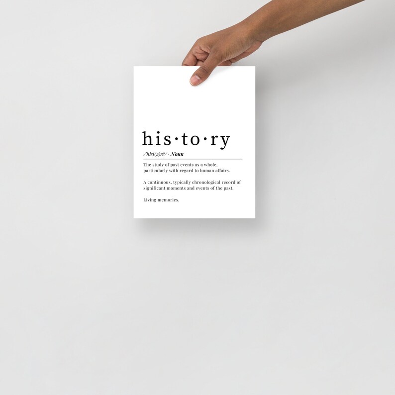 History Definition Poster History Dictionary Poster - Etsy