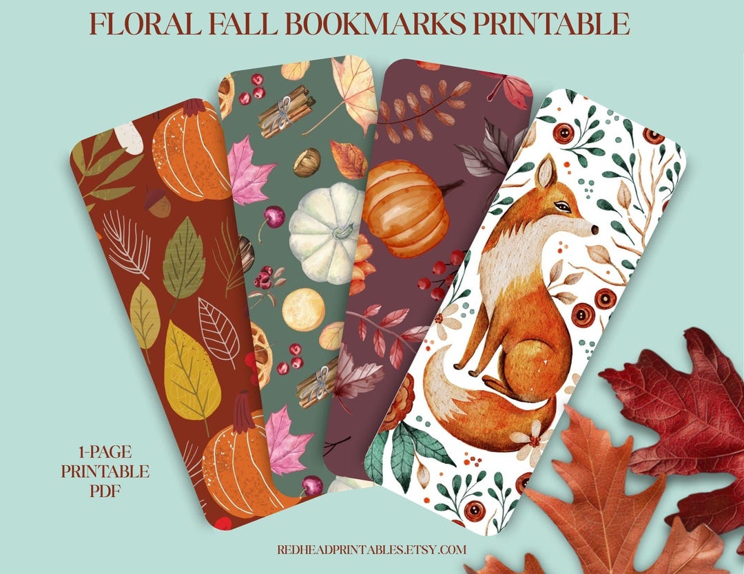 Fall Bookmarks Printable, Autumn Bookmarks, Fall Printable Bookmarks ...