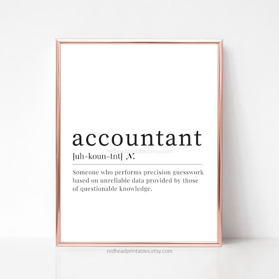Accountant Definition Printable Wall Art Digital Download | Etsy