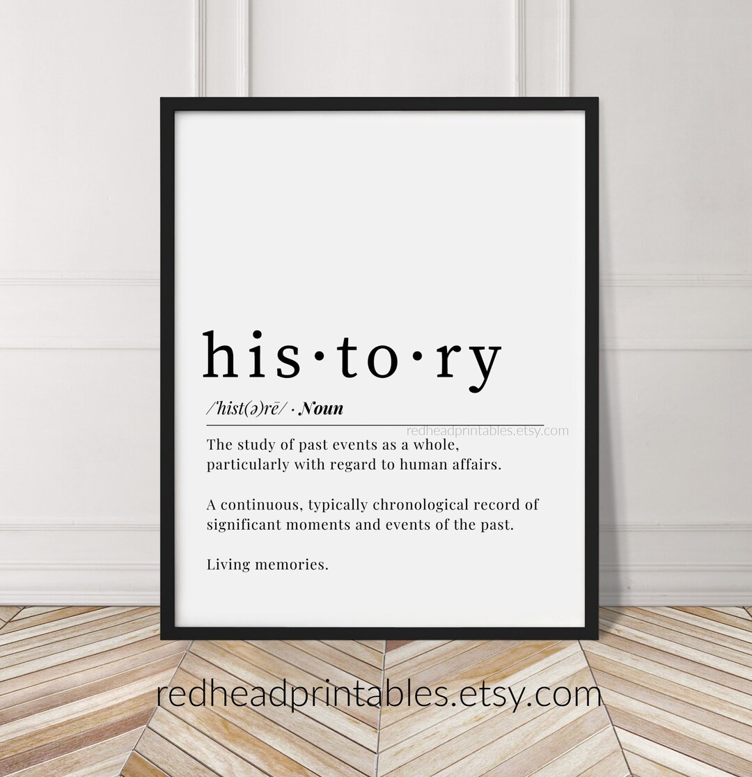 History Definition Printable Wall Art, History Teacher Printable ...