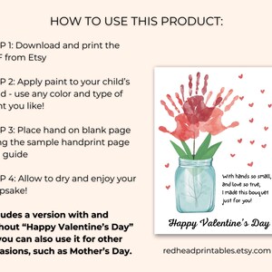 Valentines Day Handprint Art Craft, Preschool Valentines Day Craft ...