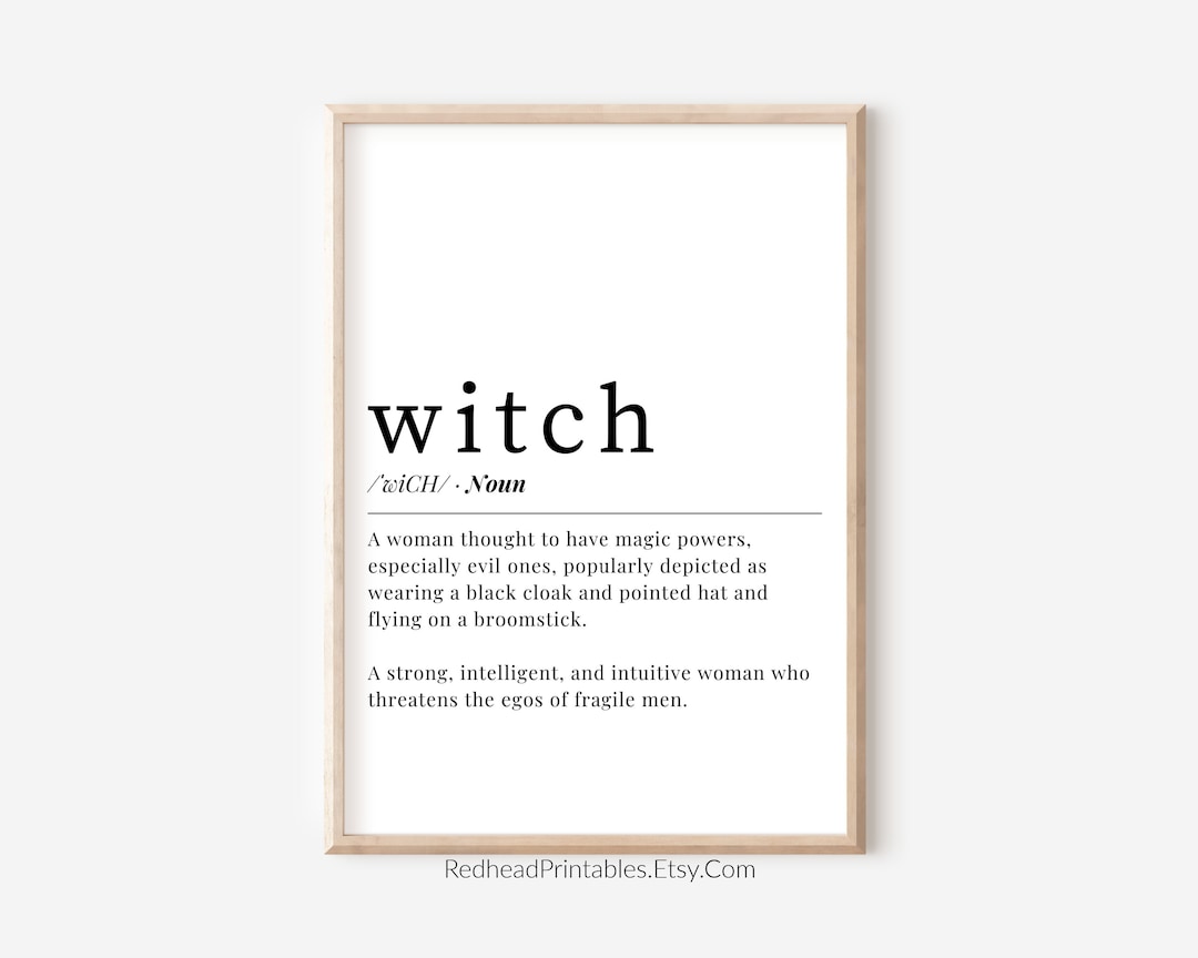 Witch Definition Printable Wall Art, Witch Dictionary Print, Witchcraft ...