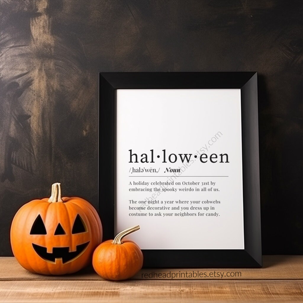 Halloween Printable Wall Art, Halloween Definition, Halloween ...
