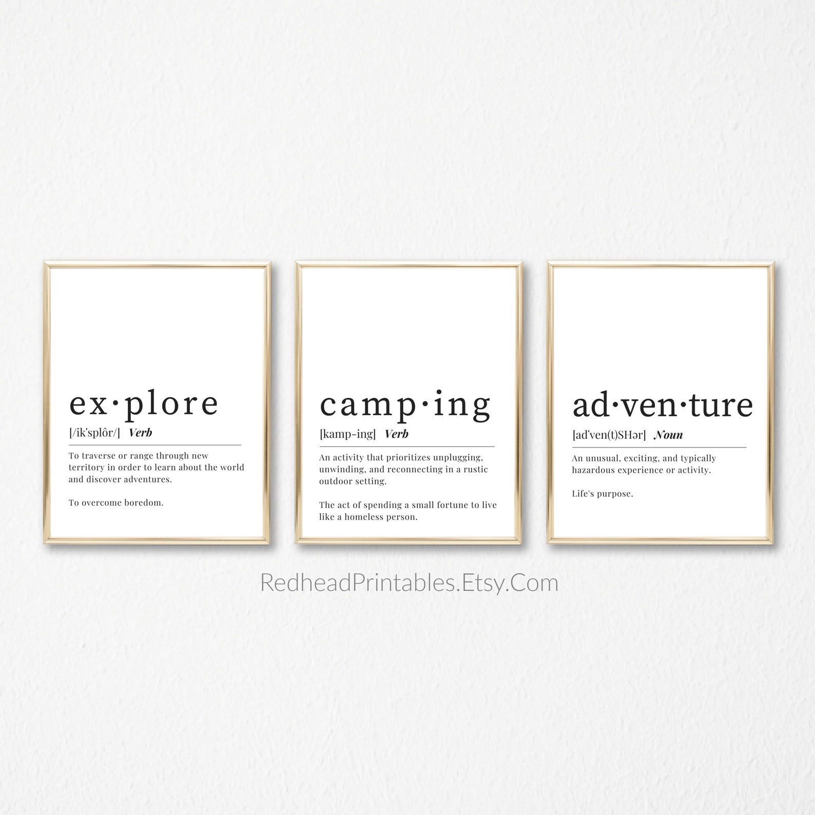 Camping Definition, Explore Definition, Adventure Definition Printable ...