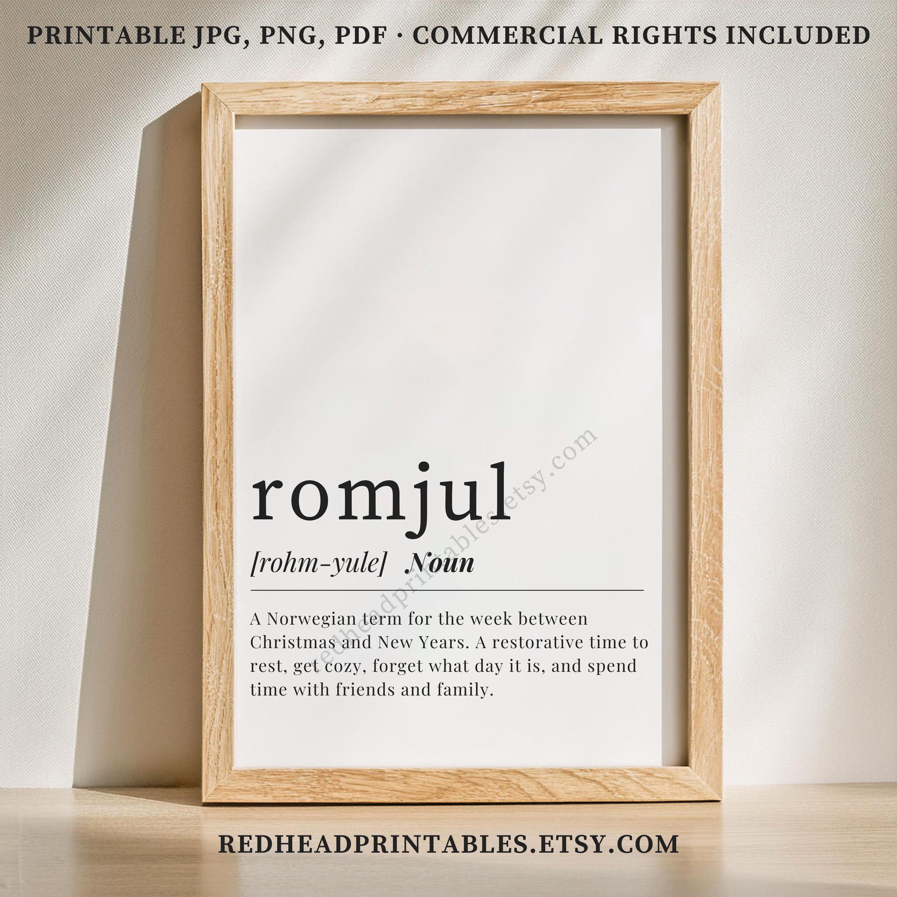 Romjul Definition Printable, Norwegian Phrase Print, Christmas ...