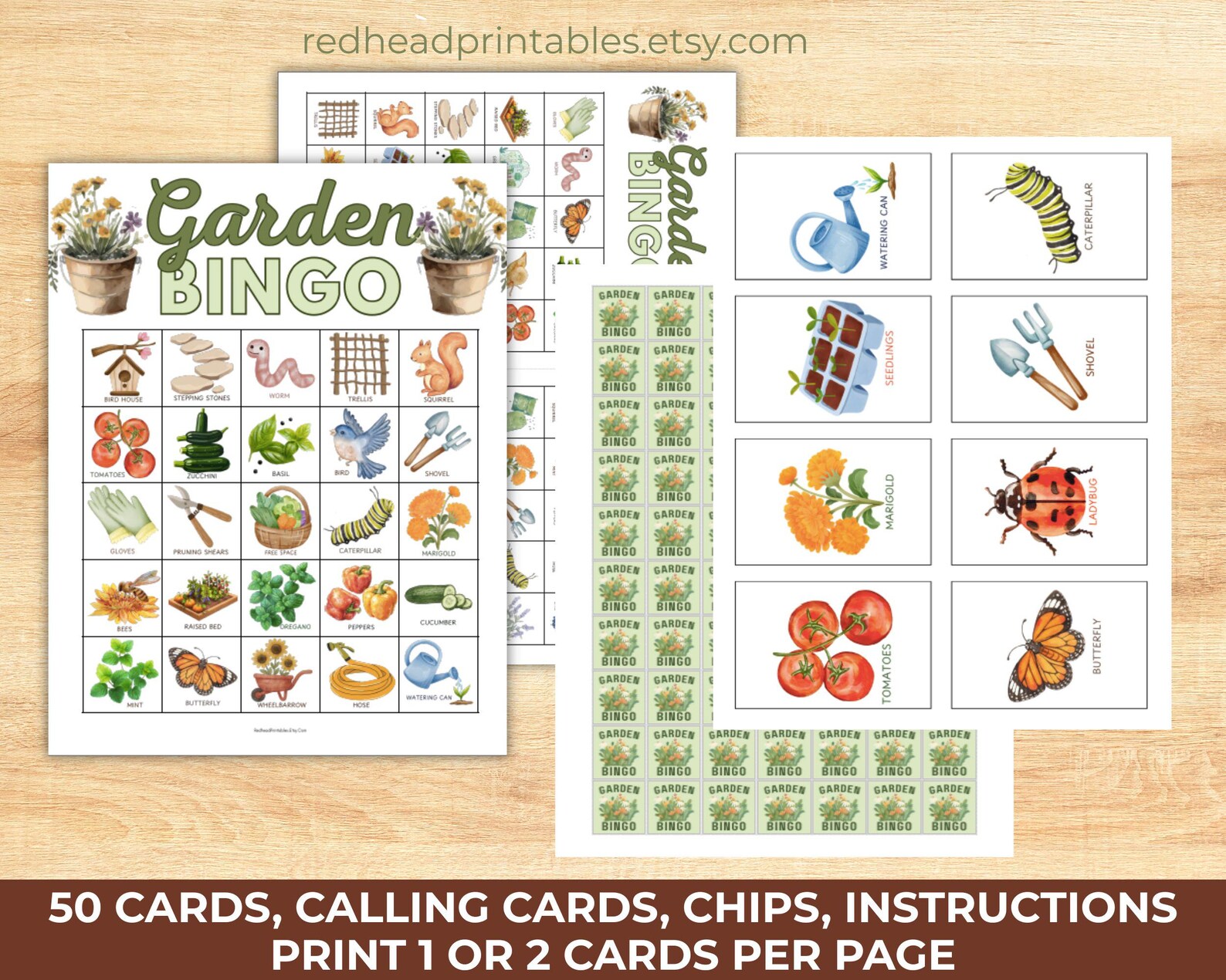 Garden Bingo Game, Printable Garden Party Game, Gardening Club Bingo ...