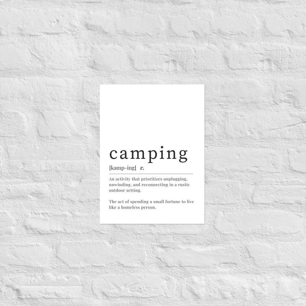 Camping Wall Art, Camping Decor, Camper Decor, Camping Definition ...