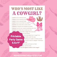Cowgirl Birthday Party Game: Wild West Theme (digital Download, 10 ...
