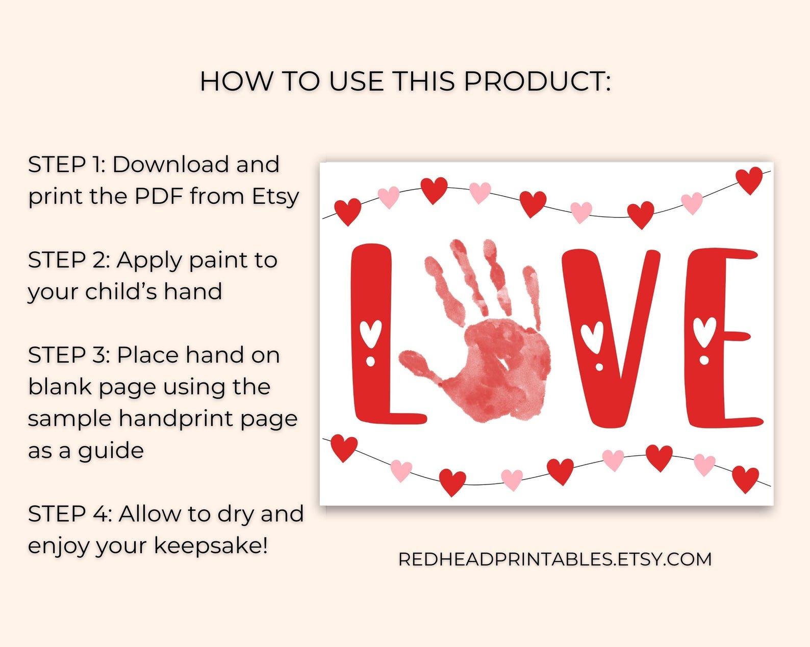 LOVE Handprint Art Craft, Kids Valentines Day Craft, Mother's Day ...