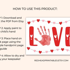 LOVE Handprint Art Craft, Kids Valentines Day Craft, Mother's Day ...