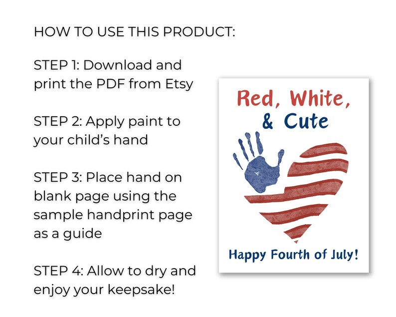 Fourth of July Handprint Craft, Printable Handprint Art, Kids 4th of ...