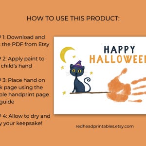 Halloween Handprint Craft, Cat Handprint Art Craft, Halloween Crafts ...