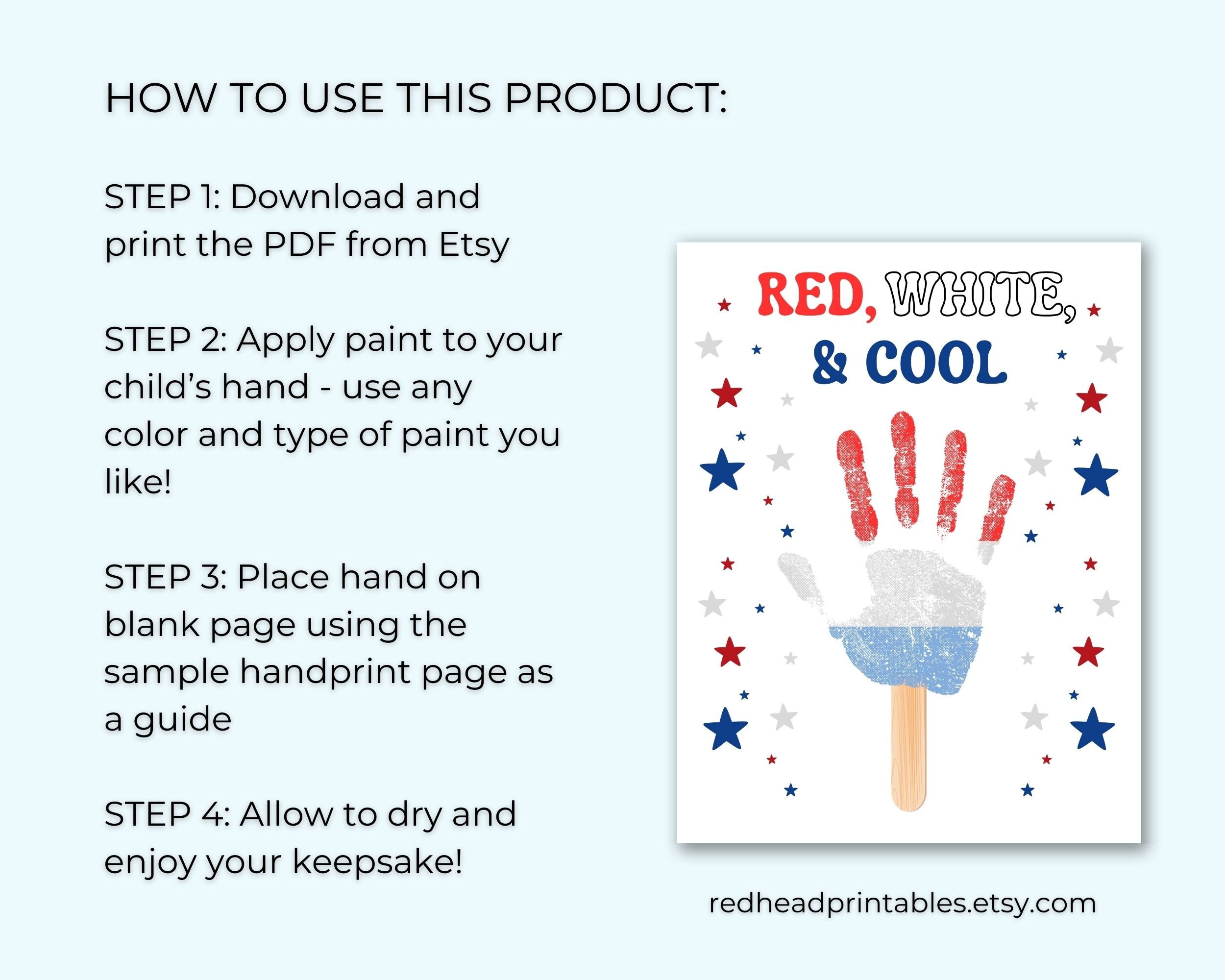 Fourth of July Handprint Art, Red White and Cool Handprint Popsicle Art ...