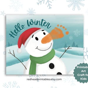 Hello Winter Snowman Footprint Craft, Baby Footprint Art Craft ...
