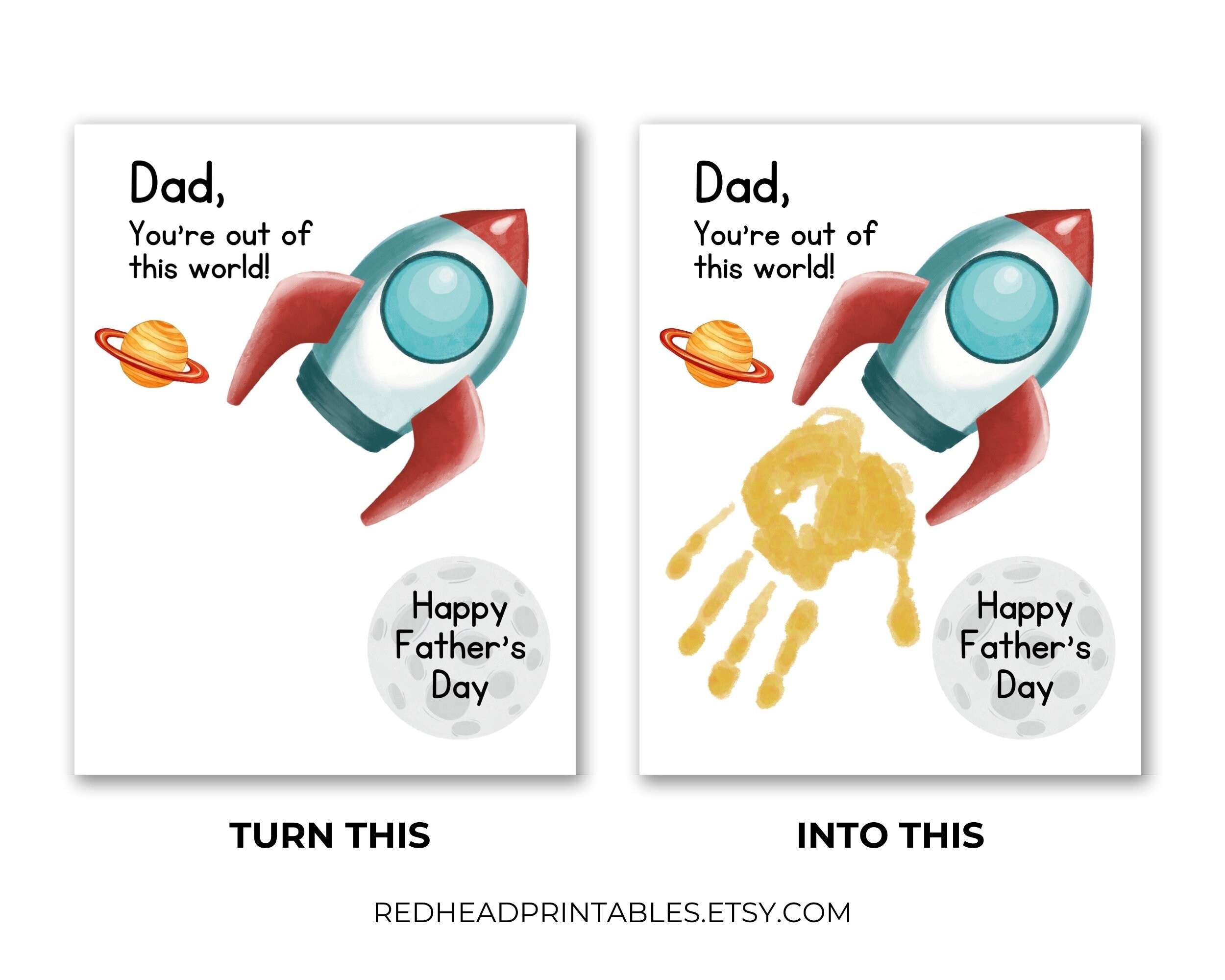 Fathers Day Handprint Craft, Handprint Fathers Day Printable Art, Gift ...