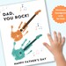 Fathers Day Handprint Art, Guitar Handprint for Dad, Kids Handprint Art ...
