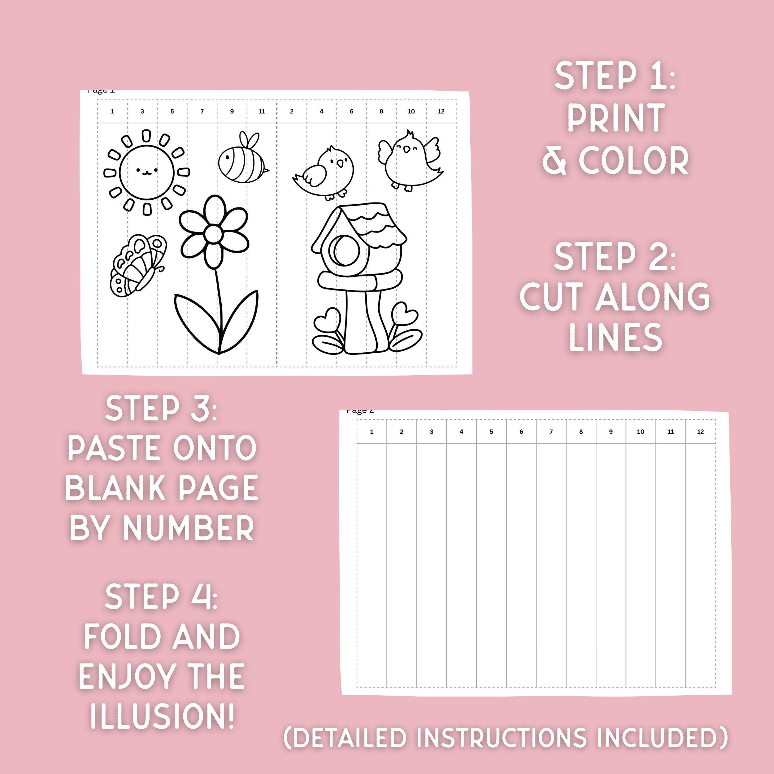 Agamograph Coloring Page Printable, Spring Agamograph, Optical Illusion ...