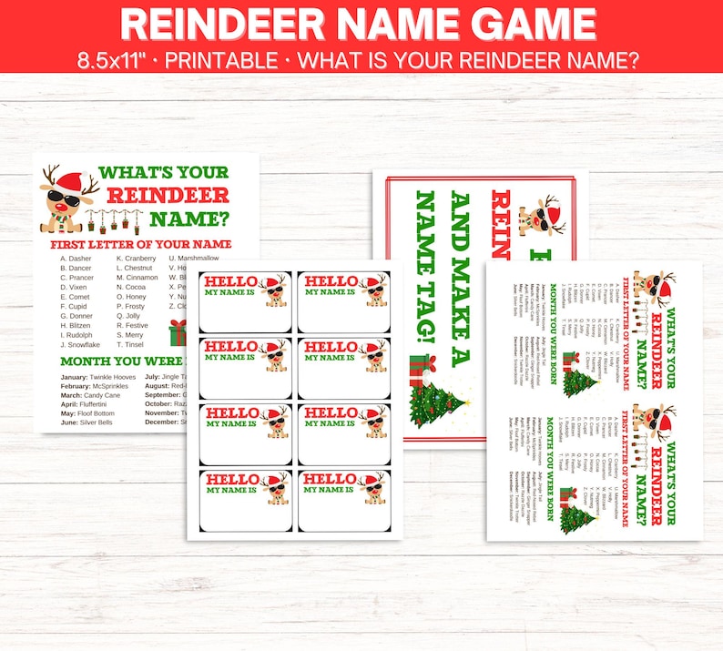 Whats Your Reindeer Name Game, Funny Family Christmas Game, Christmas ...