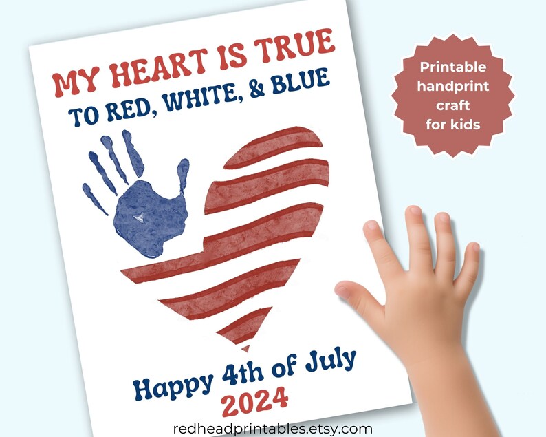 4th of July 2024 Handprint Art Bundle, Independence Day Kids Craft ...