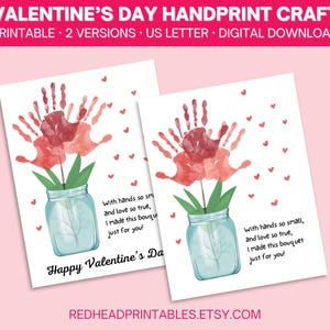 Valentines Day Handprint Art Craft, Preschool Valentines Day Craft ...