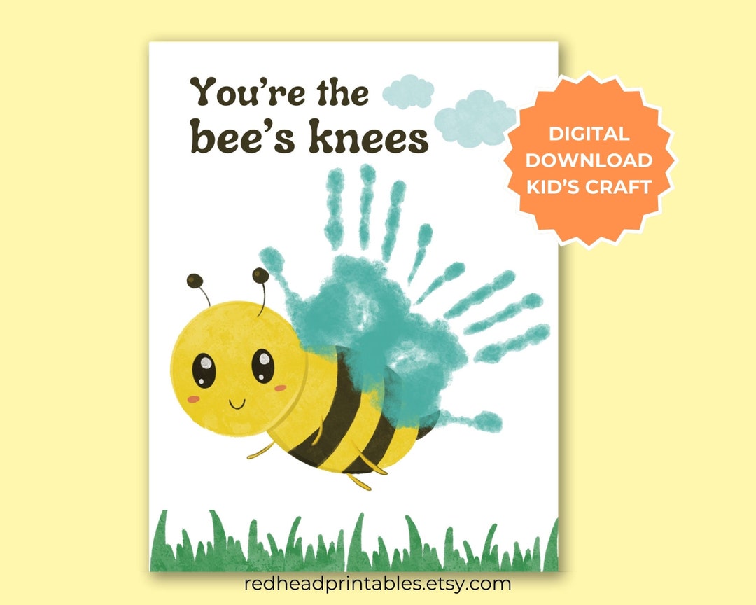 Kids Handprint Art, Youre the Bees Knees Handprint Craft for Kids, Baby ...