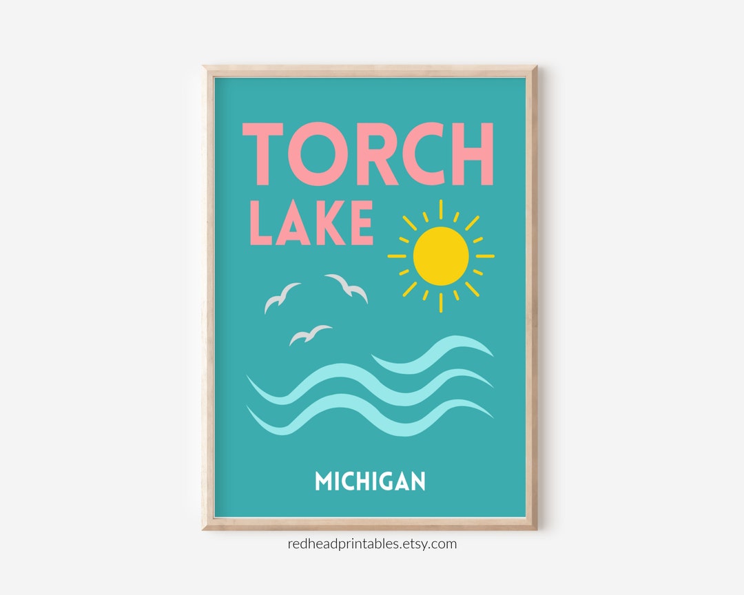 Torch Lake Printable Wall Art, Torch Lake Michigan Poster, Michigan Pop ...