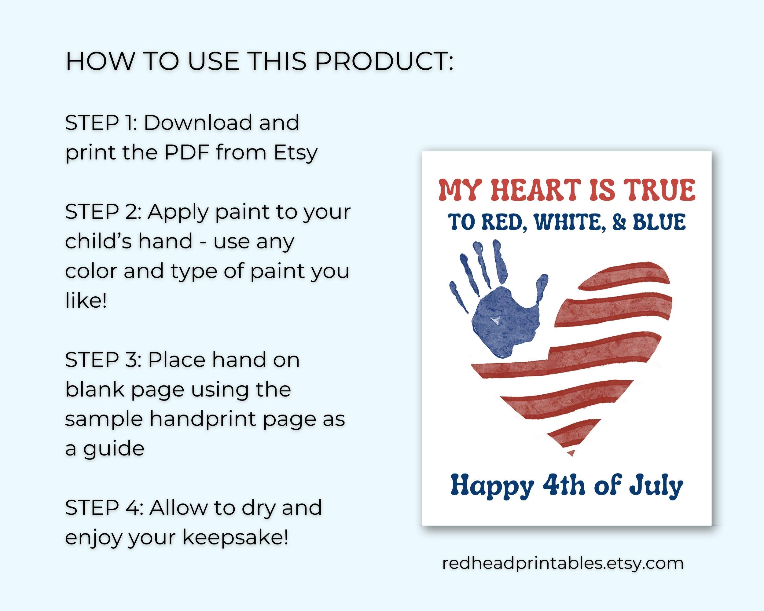 4th of July Handprint Art, Fourth of July Craft, Independence Day Craft ...