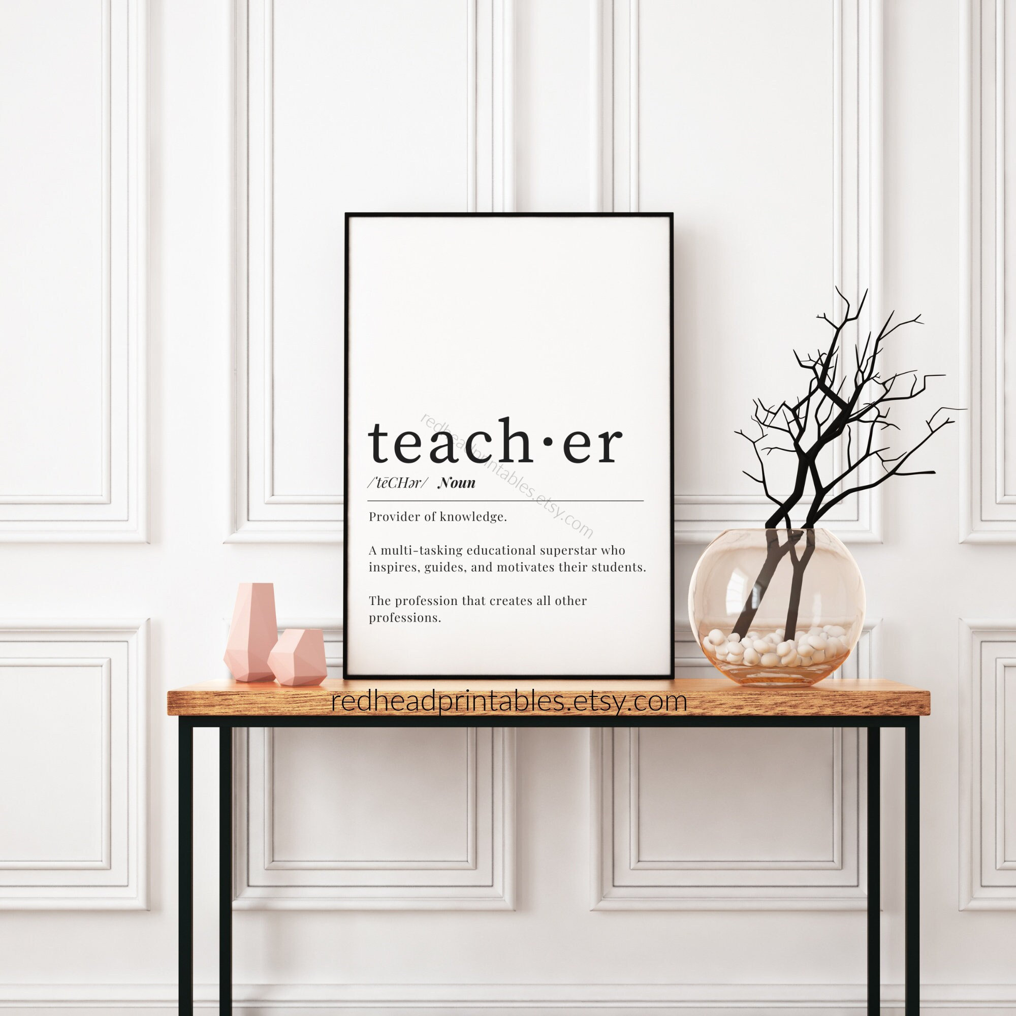 Teacher Definition Printable File, Teacher Dictionary Digital File ...