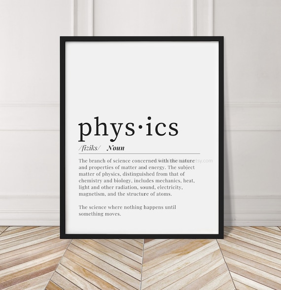 Physics Definition Printable Wall Art Physics Poster Physics | Etsy