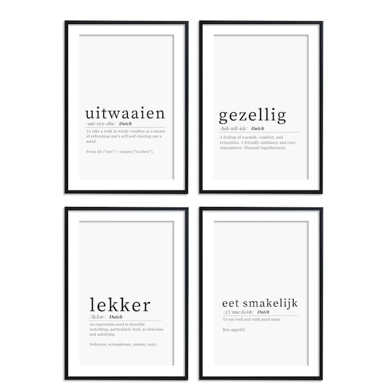 Dutch Definitions Printable Wall Art Bundle Gezellig - Etsy