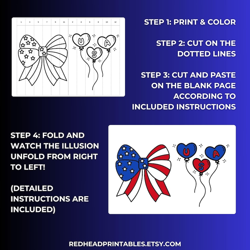 Patriotic Agamograph Coloring Page Printable, Memorial Day Craft ...